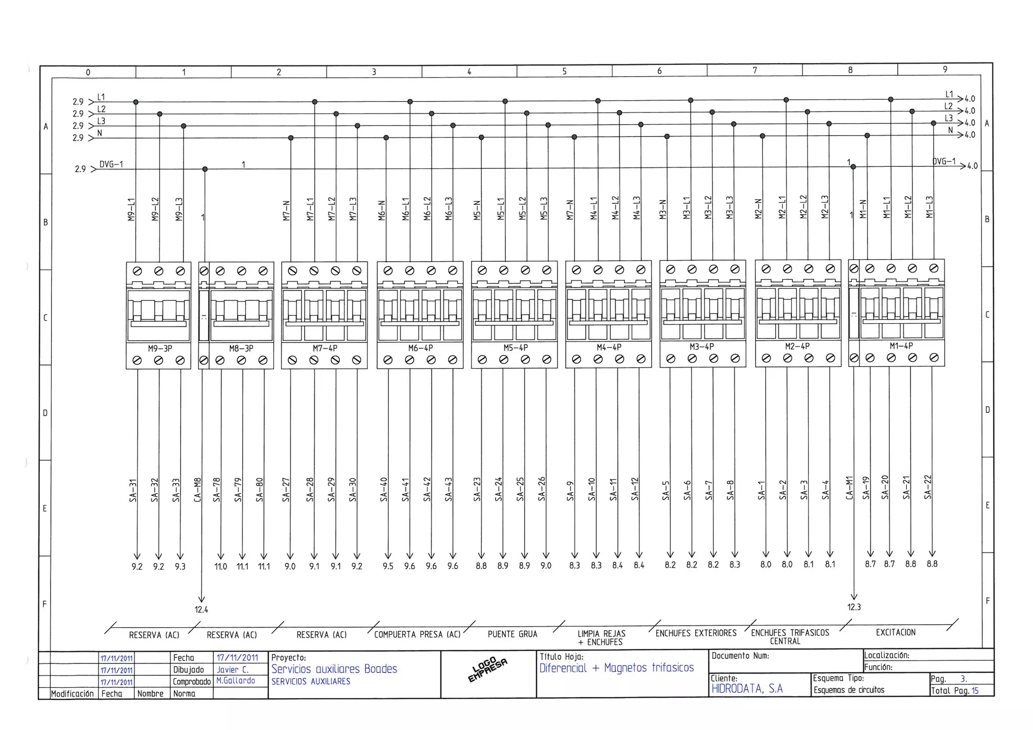 Esquemas Eléctricos Cuadro Servicios Auxiliares CH Boades | PDF