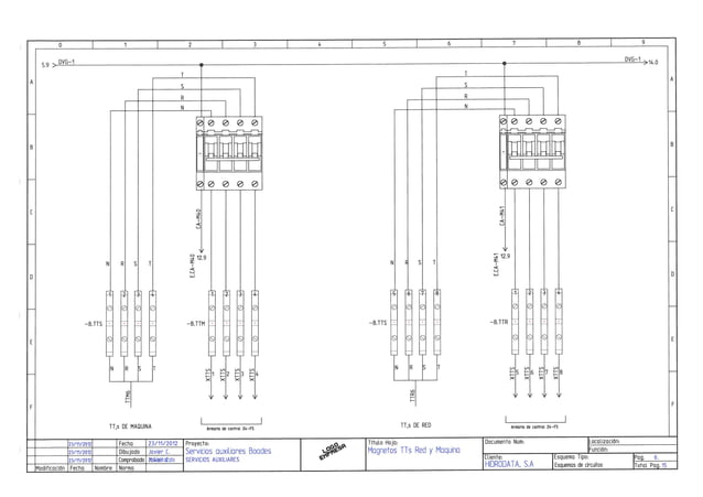 Esquemas Eléctricos Cuadro Servicios Auxiliares CH Boades | PDF
