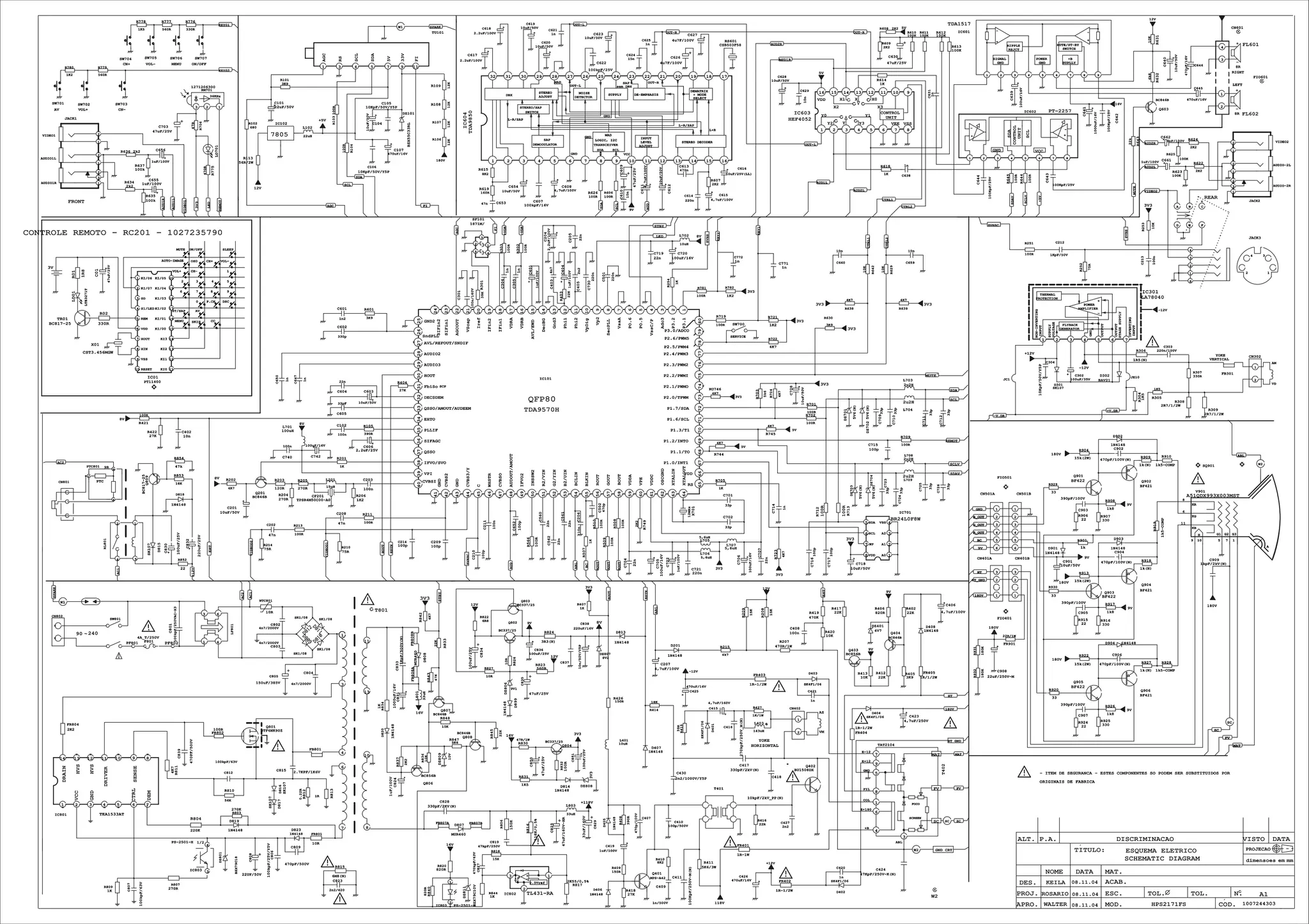 Esquema tv cce mod. hps 2171 fs | PDF | Consumer Electronics | Technology & Computing