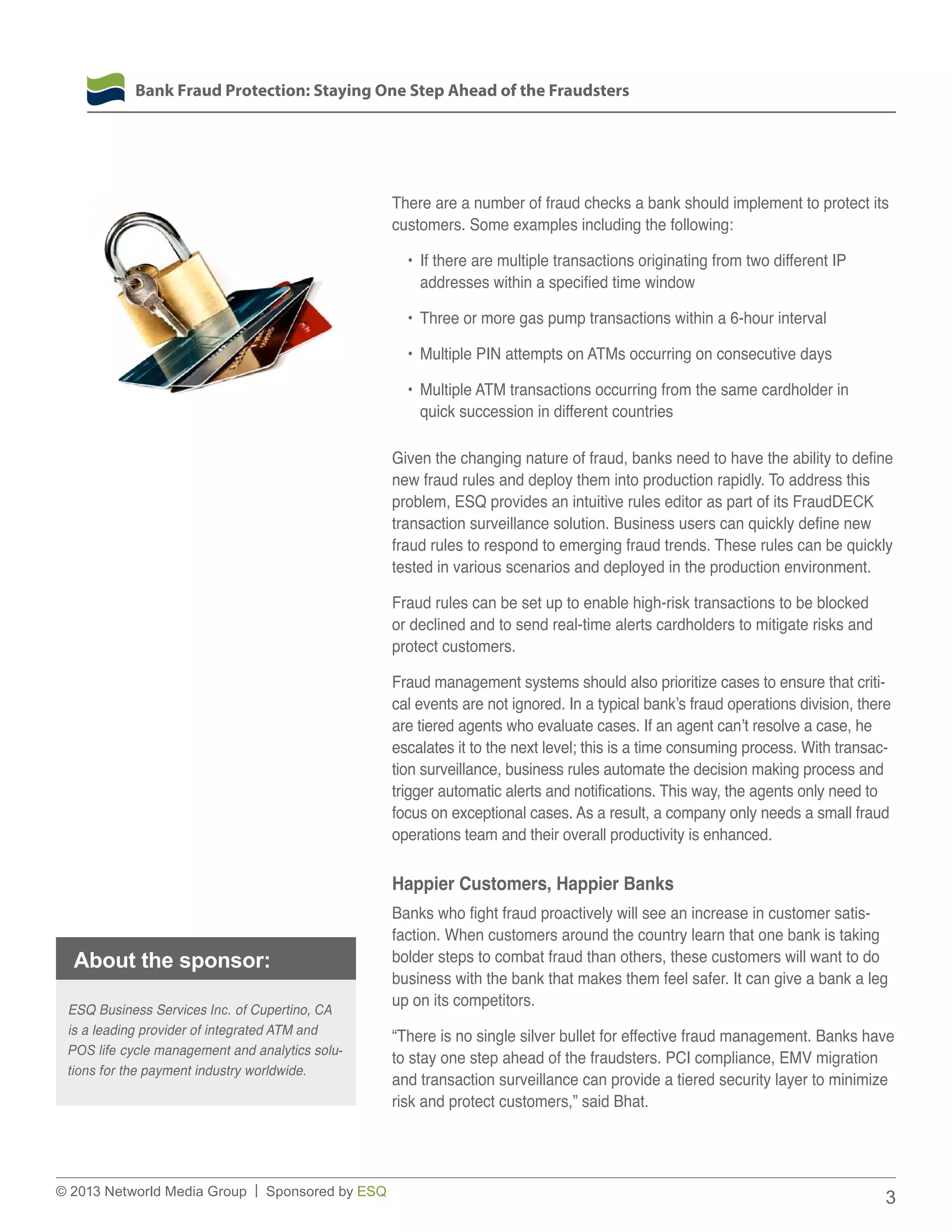 ATM Fraud Prevention Management White Paper from ESQ | PDF