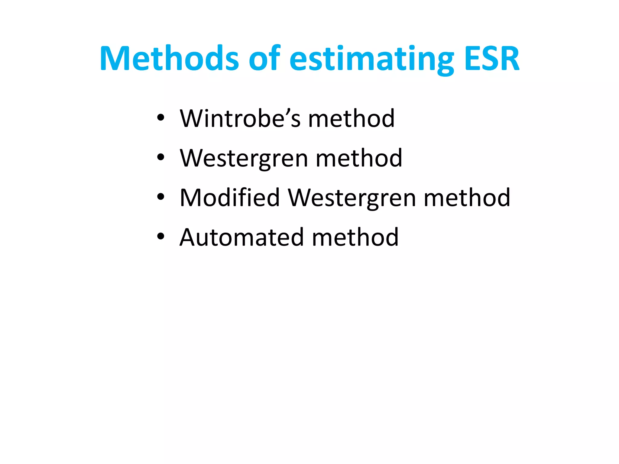 Erythrocyte Sedimentation Rate | PPTX