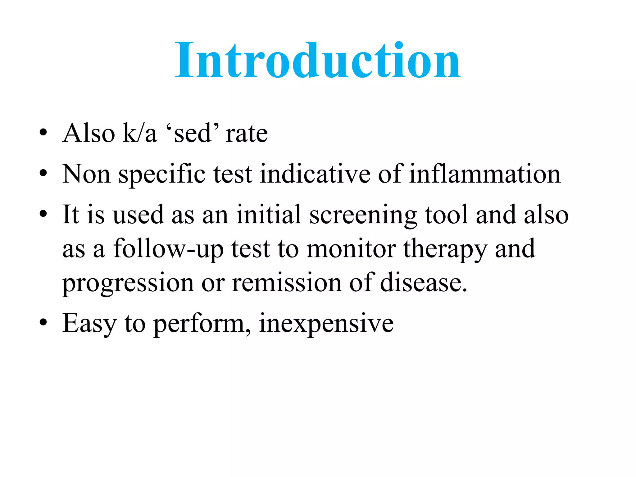 Erythrocyte Sedimentation Rate | PPTX