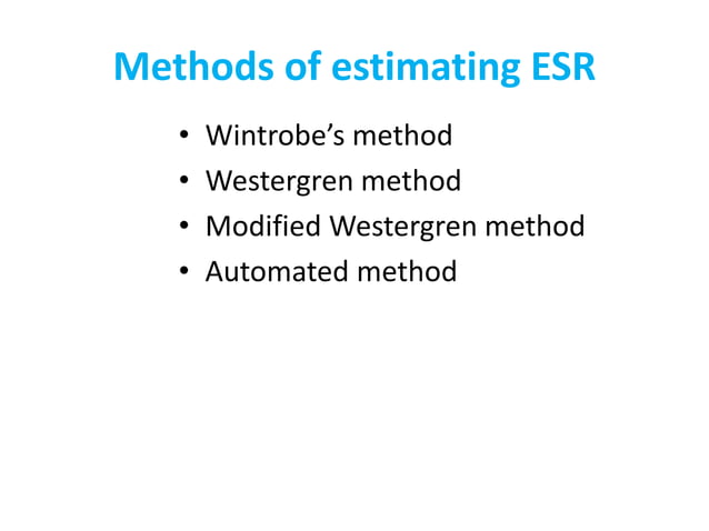 Erythrocyte Sedimentation Rate | PPTX
