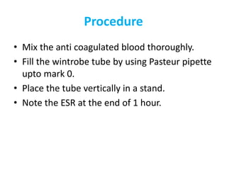 Erythrocyte Sedimentation Rate | PPTX