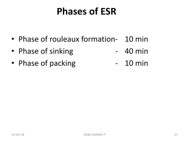Erythrocyte Sedimentation Rate (ESR) | PPTX | Blood Disorders ...
