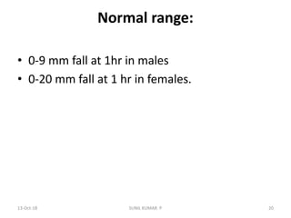 Erythrocyte Sedimentation Rate (ESR) | PPTX | Blood Disorders ...