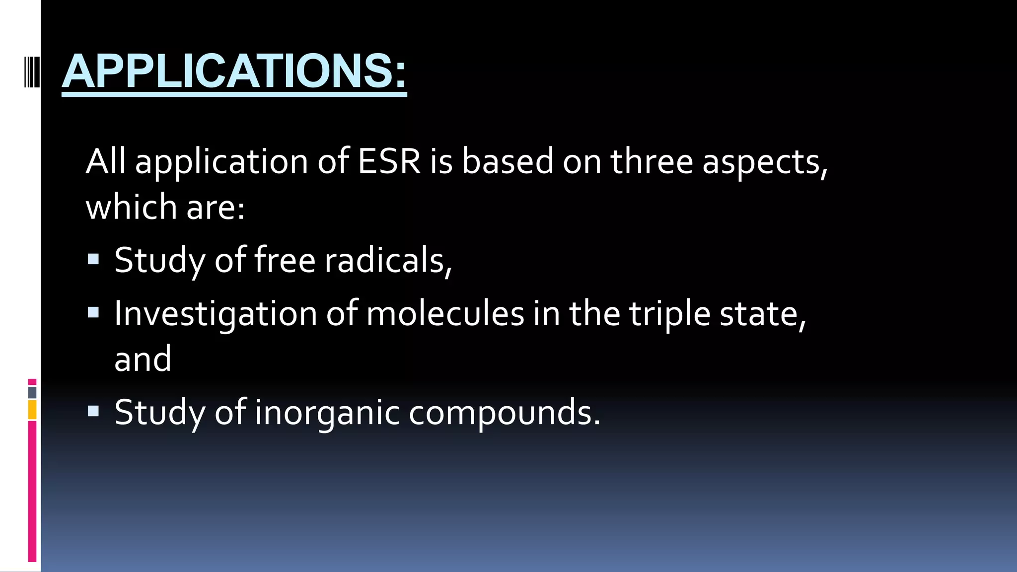 Electron spin resonance(ESR) spectroscopy | PPTX