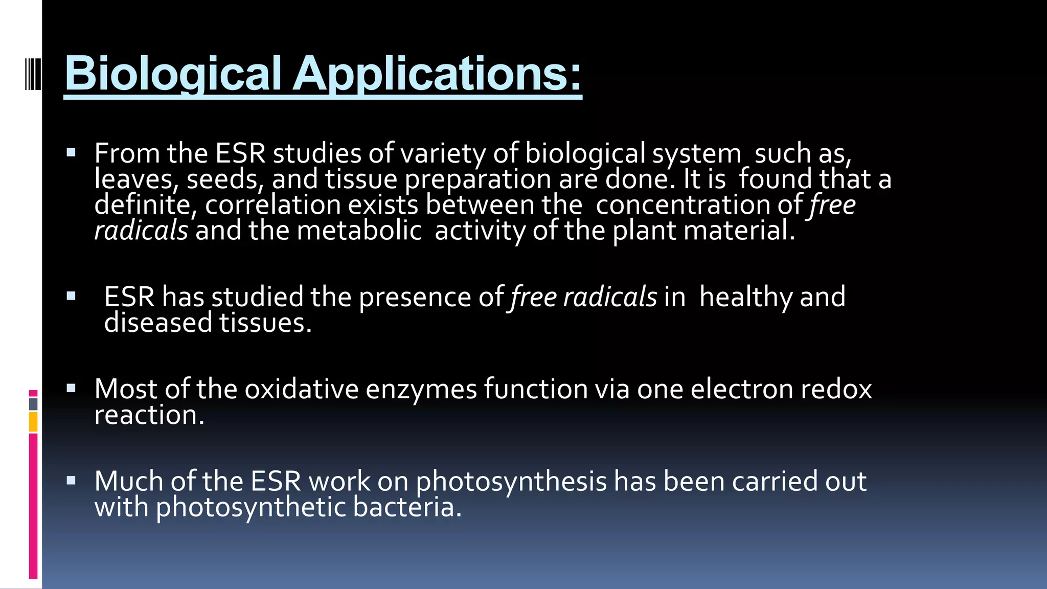 Electron spin resonance(ESR) spectroscopy | PPTX