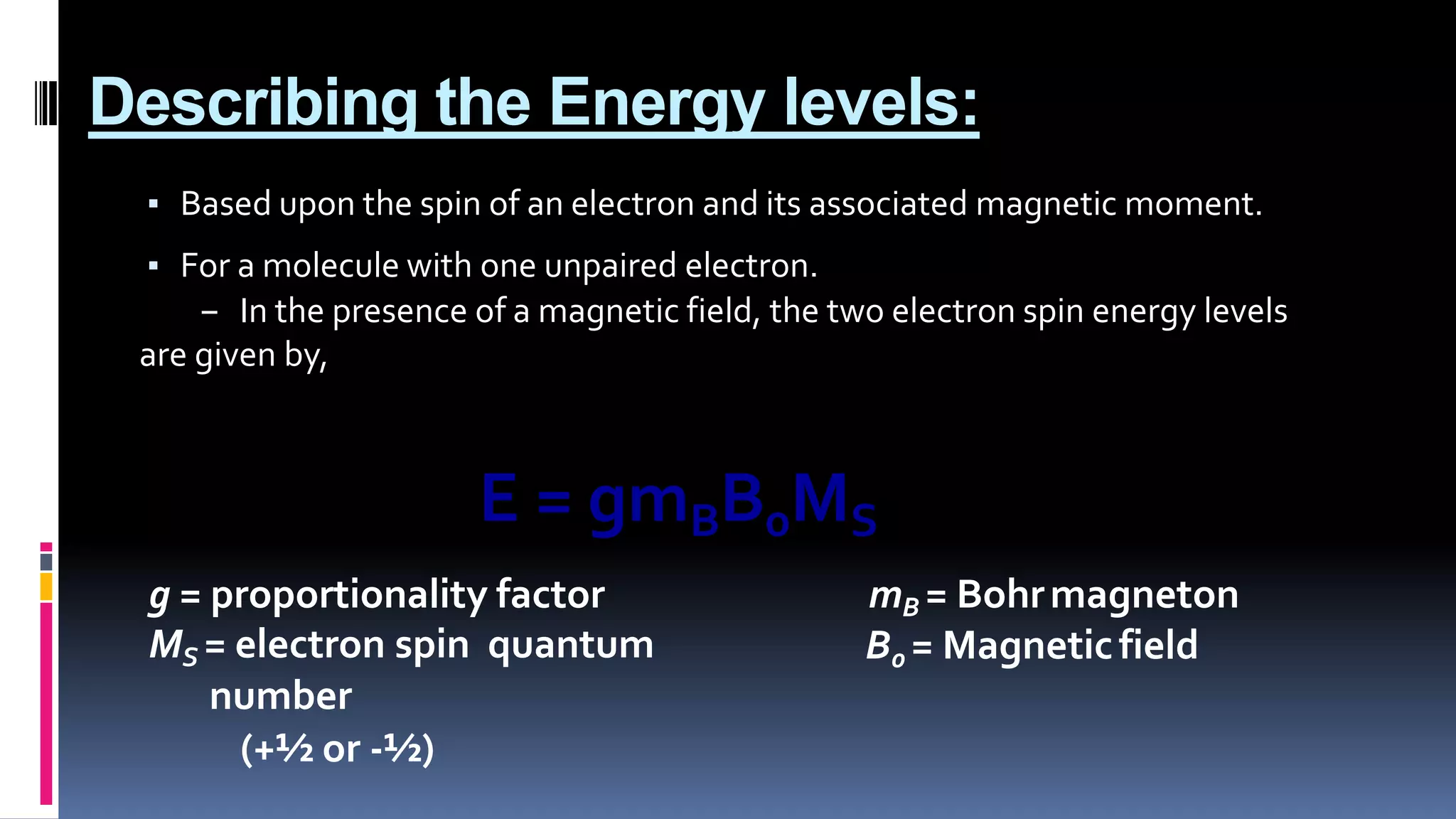 Electron spin resonance(ESR) spectroscopy | PPTX