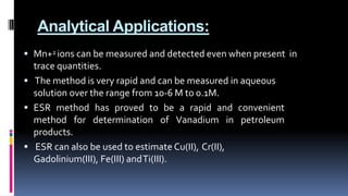 Electron spin resonance(ESR) spectroscopy | PPTX