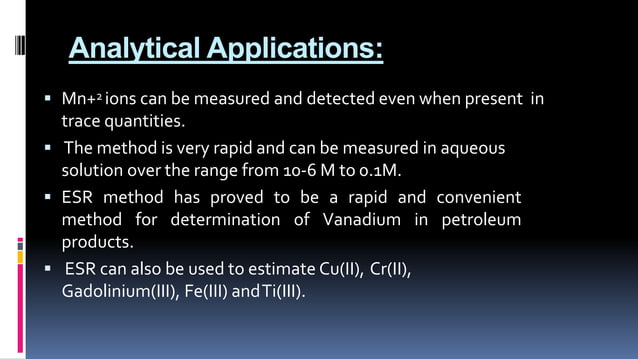 Electron spin resonance(ESR) spectroscopy | PPTX