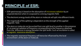 Electron spin resonance(ESR) spectroscopy | PPTX