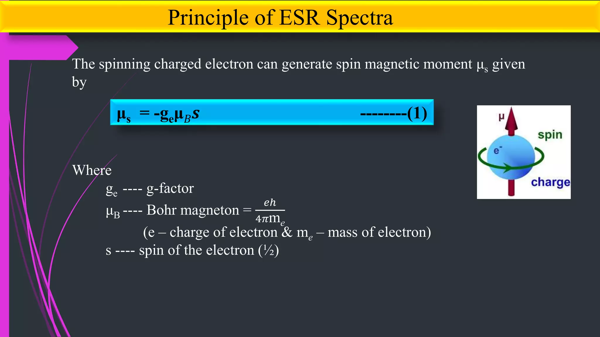 Electron Spin Resonance Spectroscopy | PPTX