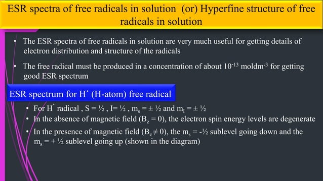 Electron Spin Resonance Spectroscopy | PPTX