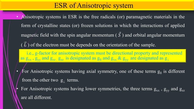 Electron Spin Resonance Spectroscopy | PPTX