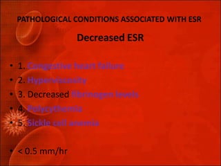 ESR.pptx | Blood Disorders | Diseases and Conditions