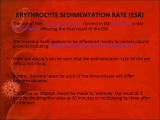 ESR.pptx | Blood Disorders | Diseases and Conditions