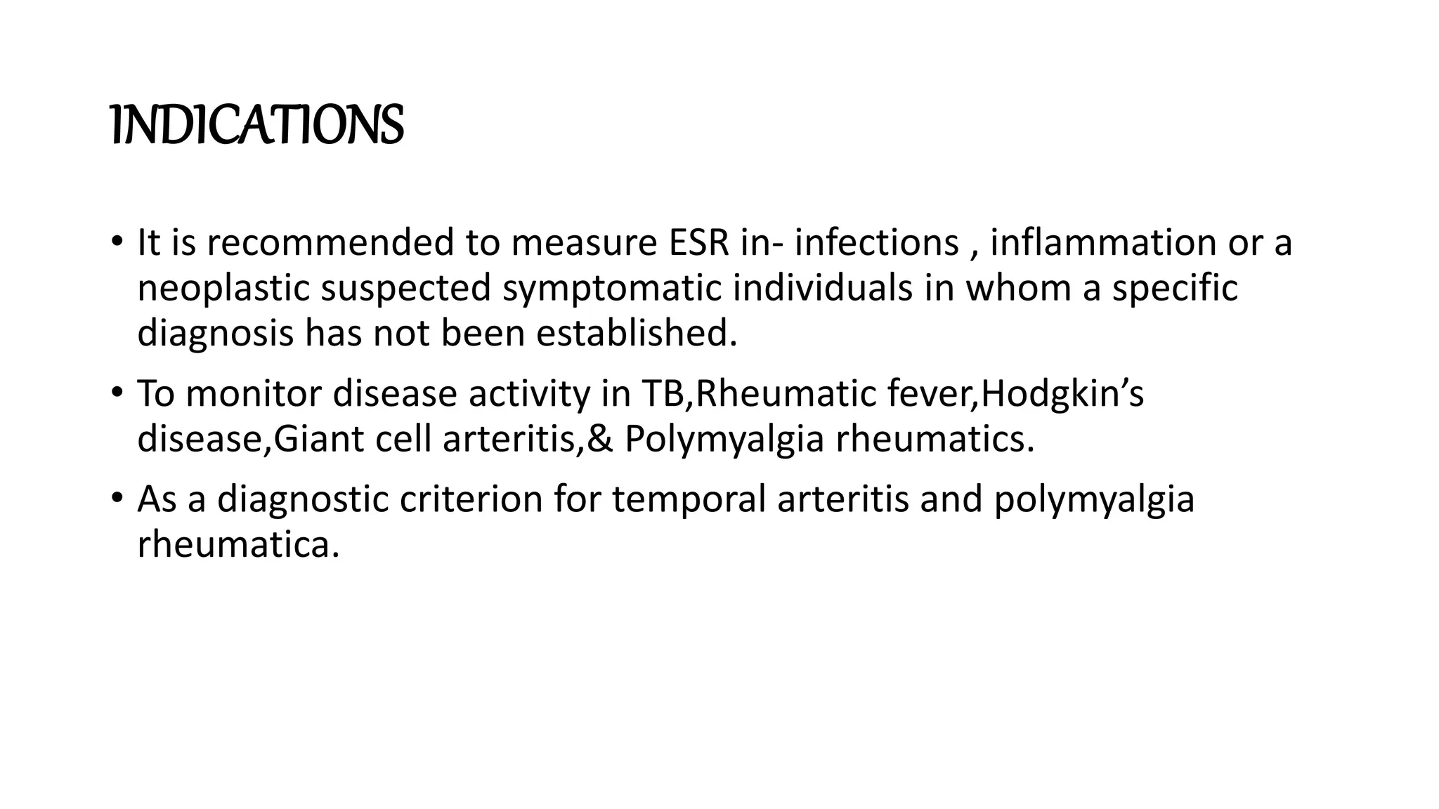 erythrocyte sedimentation rate(ESR) .pptx