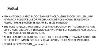 erythrocyte sedimentation rate(ESR) .pptx