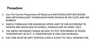 erythrocyte sedimentation rate(ESR) .pptx