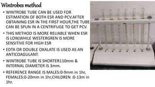 erythrocyte sedimentation rate(ESR) .pptx