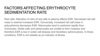 ESR for dmlt students, for practical purpose | PPTX