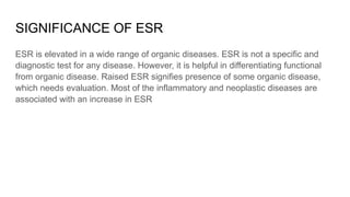 ESR for dmlt students, for practical purpose | PPT