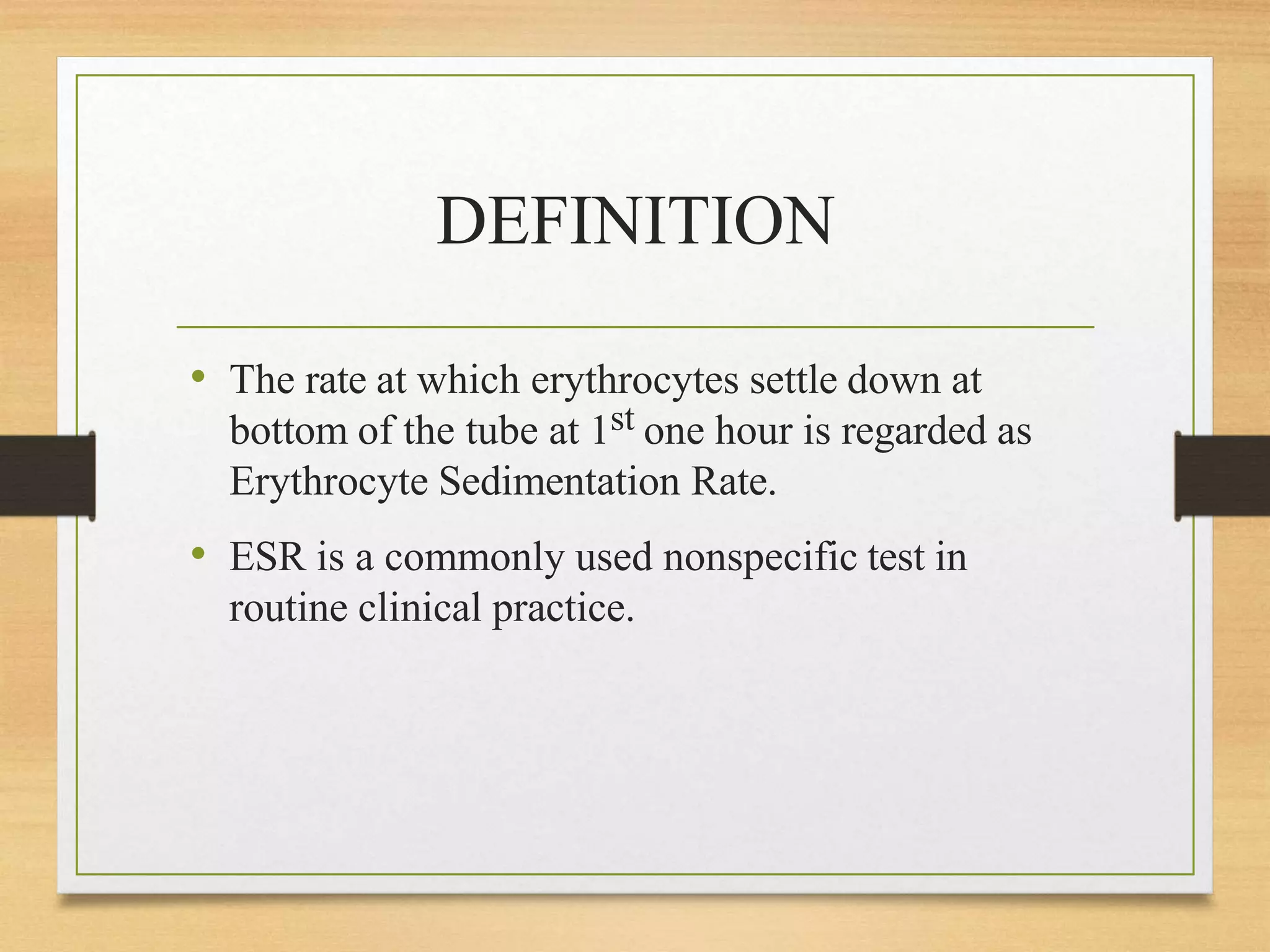Esr method, principle and interpretation | PPTX