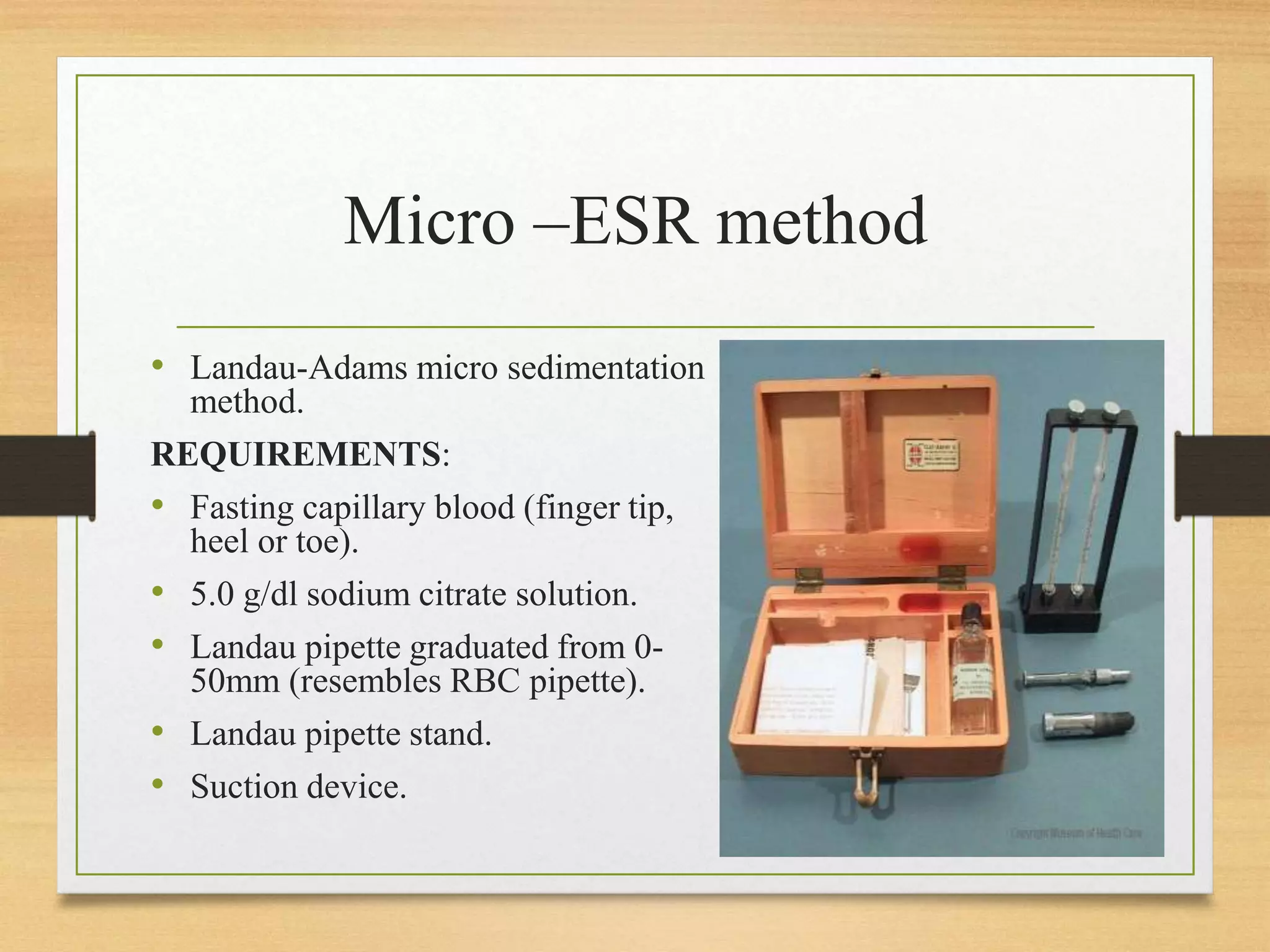 Esr method, principle and interpretation | PPTX