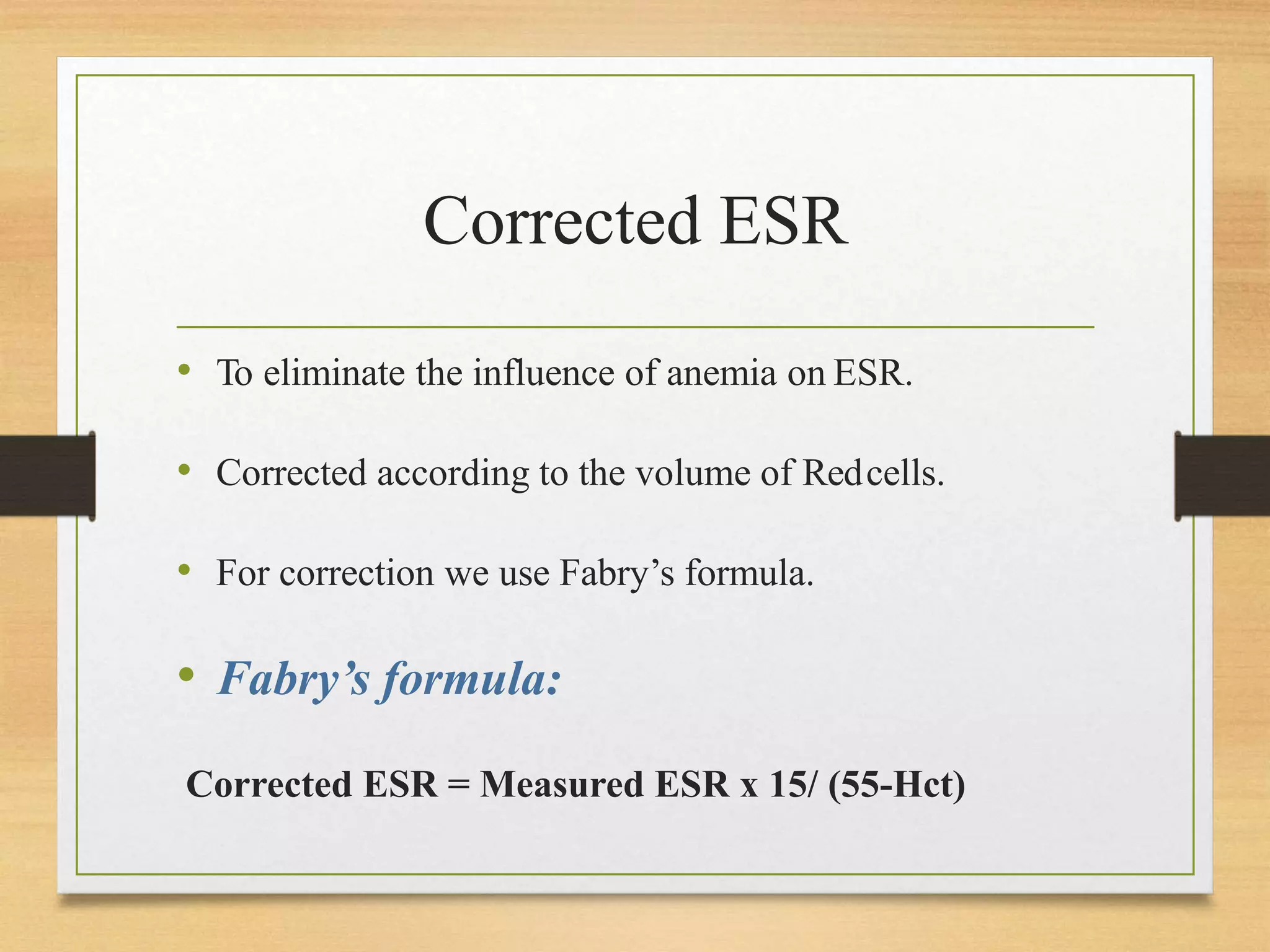 Esr method, principle and interpretation | PPTX