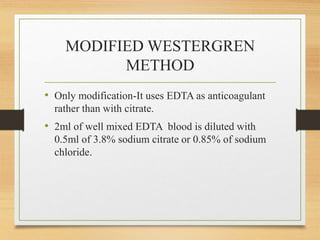 Esr method, principle and interpretation | PPTX