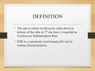 Esr method, principle and interpretation | PPTX