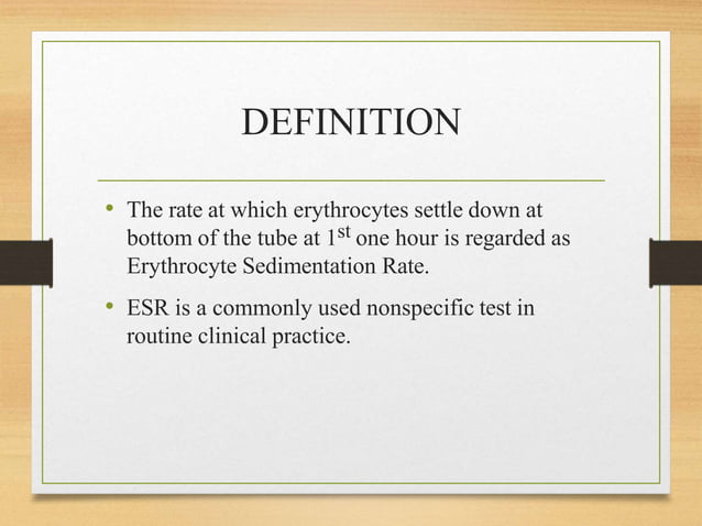 Esr method, principle and interpretation | PPTX