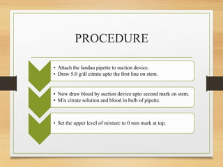 Esr method, principle and interpretation | PPTX