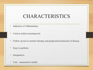 Esr method, principle and interpretation | PPTX