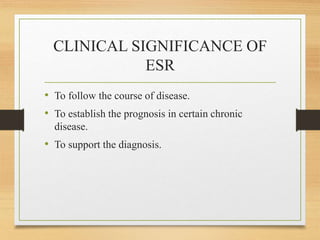 Esr method, principle and interpretation | PPTX