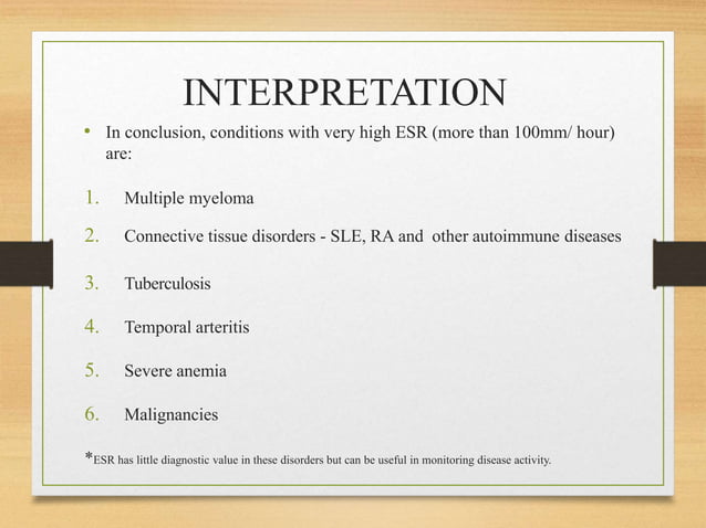 Esr method, principle and interpretation