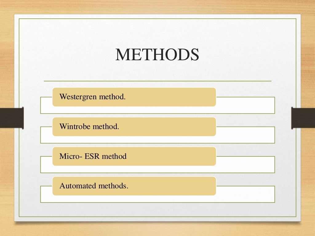 Esr Method Principle And Interpretation