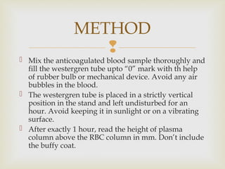 Erythrocyte sedimentation rate AND PCV. | PPT