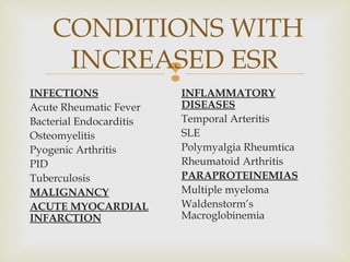 Erythrocyte sedimentation rate AND PCV. | PPT