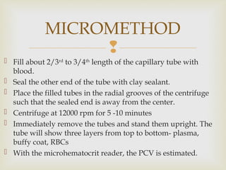 Erythrocyte sedimentation rate AND PCV. | PPT