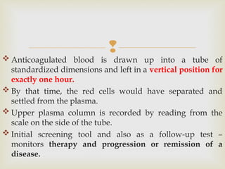 Erythrocyte sedimentation rate AND PCV. | PPT