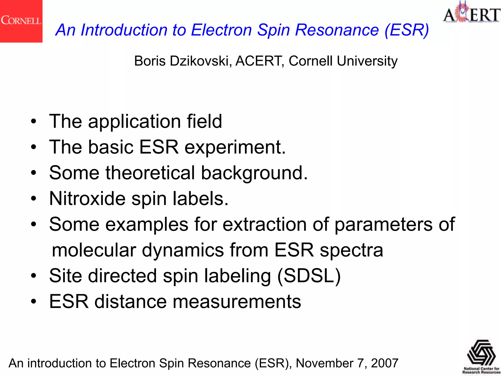 Intro to EPR spectroscopy | PPT