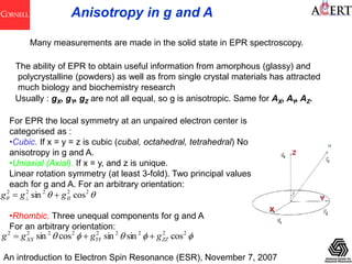 Intro to EPR spectroscopy | PPT