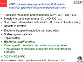 Intro to EPR spectroscopy | PPT