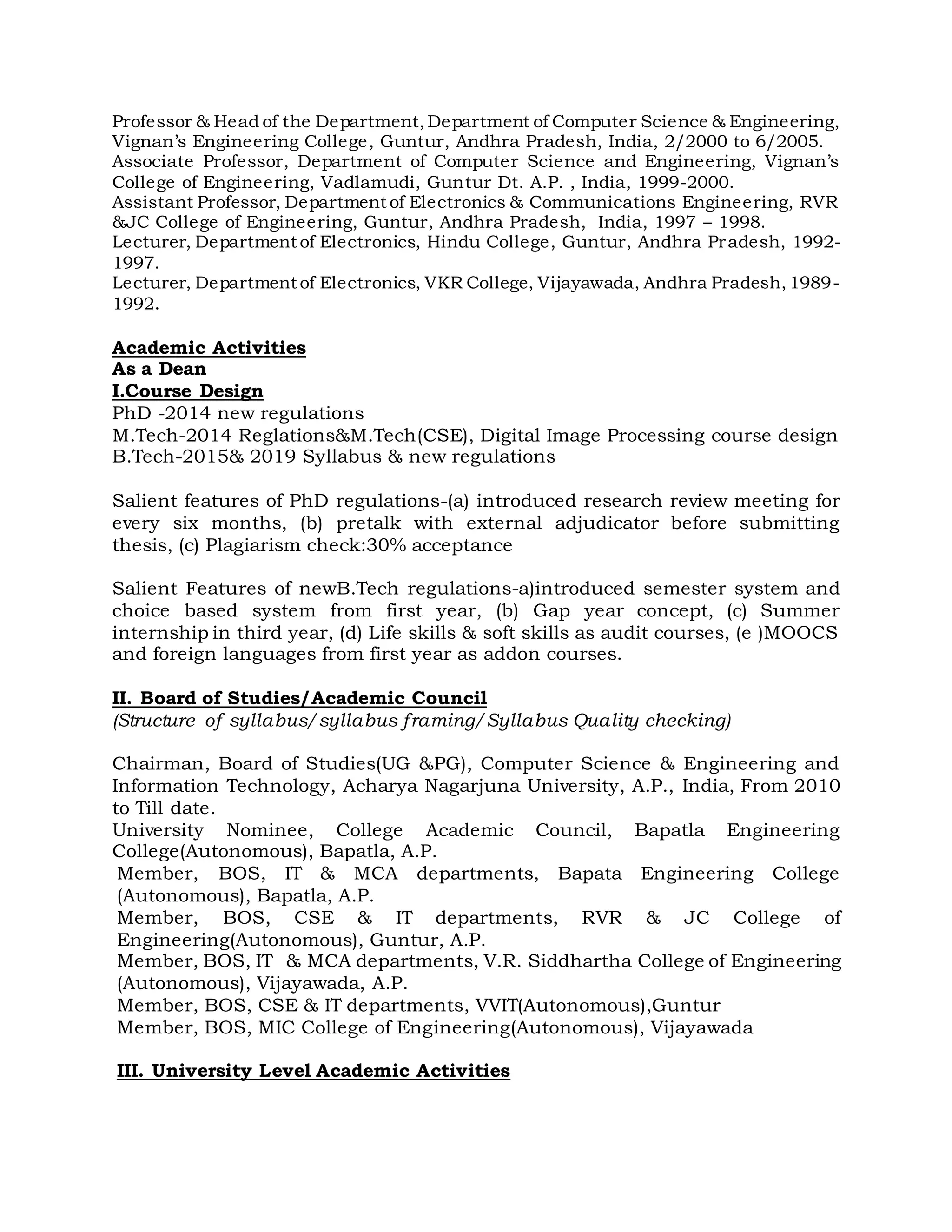 Esr biodata | DOC | Professional School | Postgraduate Education