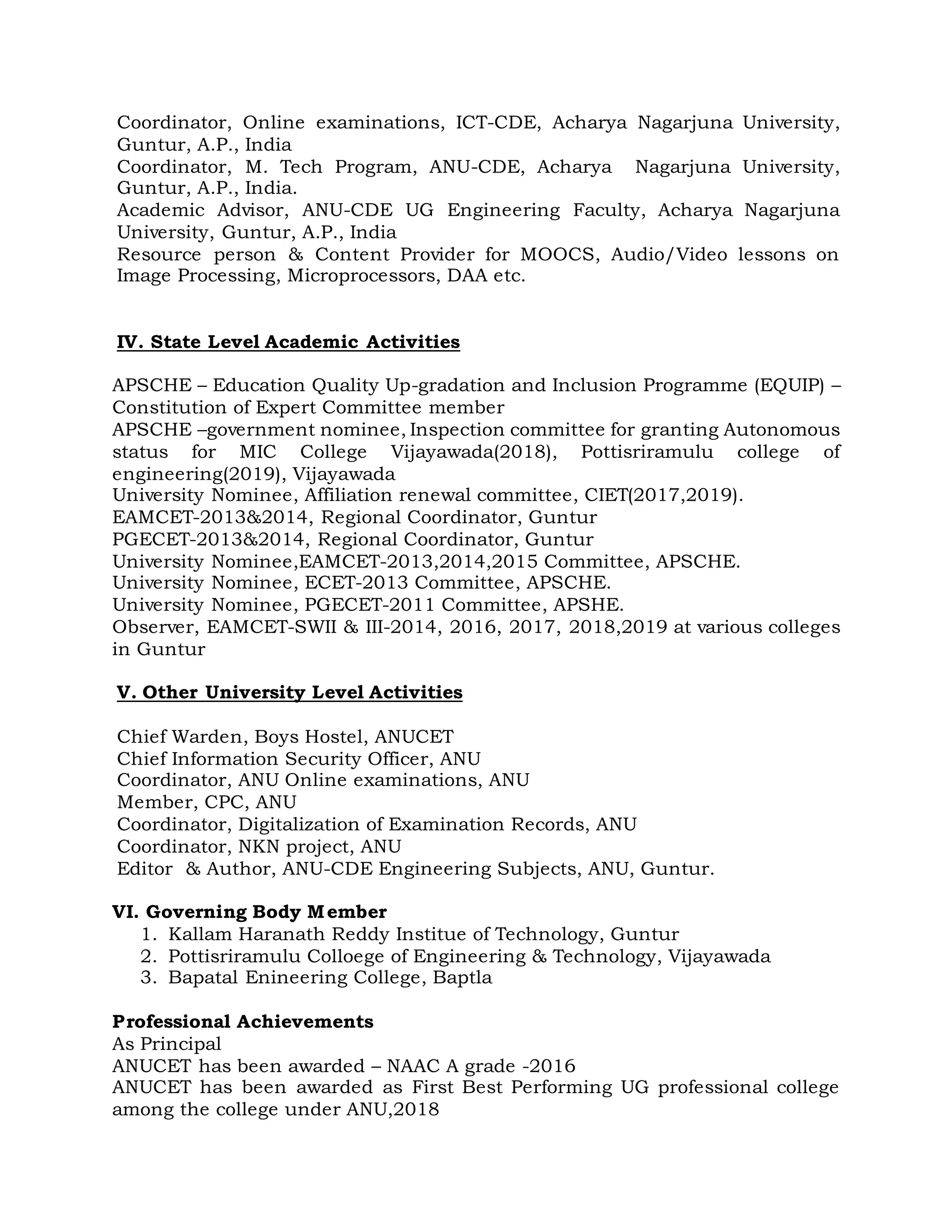 Esr biodata | DOC | Professional School | Postgraduate Education
