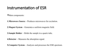 Electron Spin Resonance (ESR) for Pharma studnets | PPT