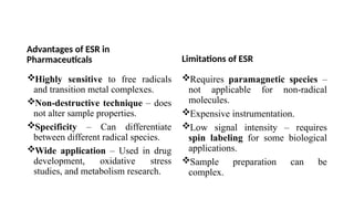 Electron Spin Resonance (ESR) for Pharma studnets | PPTX
