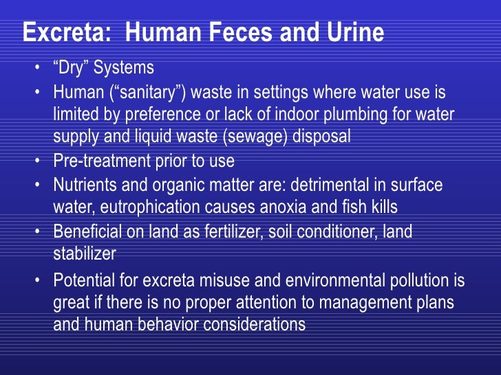 EXCRETA, SEWAGE, REFUSE DISPOSAL